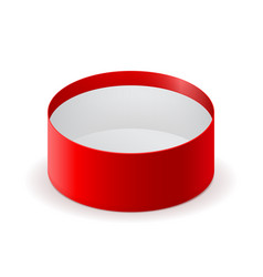 Round open box red box Royalty Free Vector Image