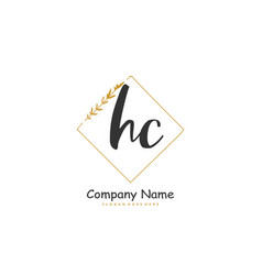 H c hc initial handwriting and signature logo Vector Image