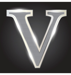 Silver metallic fonts Royalty Free Vector Image