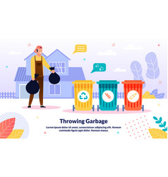 Waste sorting different types garbage paper Vector Image