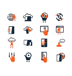 Business icon set software and web development Vector Image