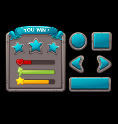 Game ui kit golden user interface for Royalty Free Vector