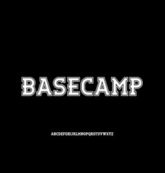 Rectangular serif font in the style of college Vector Image