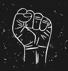Raised fist held in protest Royalty Free Vector Image