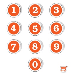 Orange sticker with number Royalty Free Vector Image
