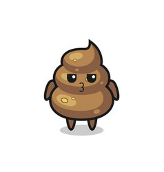 Bored expression cute poop characters Royalty Free Vector
