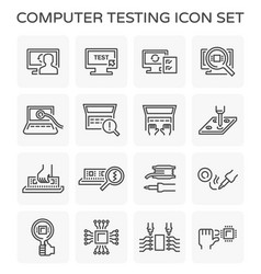Computer testing icon Royalty Free Vector Image