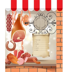 Milk meat and fish borders Royalty Free Vector Image