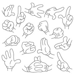 Cartoon collection of hand sign Royalty Free Vector Image