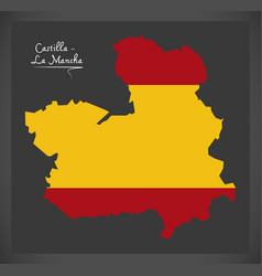 Navarra map with spanish national flag Royalty Free Vector