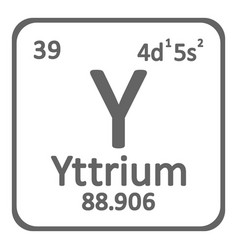 Periodic table element yttrium icon Royalty Free Vector