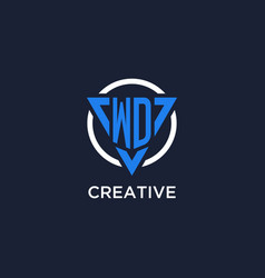 Wd circle monogram logo Royalty Free Vector Image