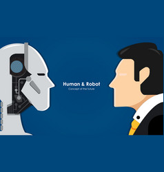 Human and robot Royalty Free Vector Image - VectorStock