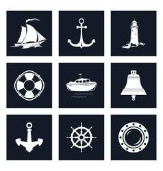 Set of maritime icons Royalty Free Vector Image