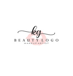 Kg initial handwriting logo with circle template Vector Image