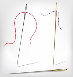 Sewing needle with red thread needle work Vector Image