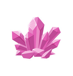 Pink crystal stones like amethyst quartz set Vector Image