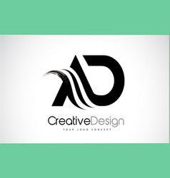 A d letter logo design creative ad letters icon Vector Image