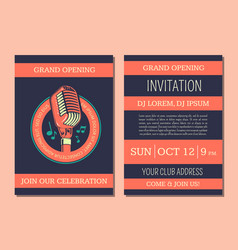 Night club invitation cards dj party Royalty Free Vector