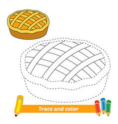 Trace and color for kids gift box Royalty Free Vector Image