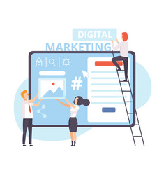 People creating digital content set technology Vector Image