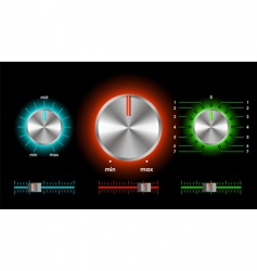Volume balance knobs Royalty Free Vector Image