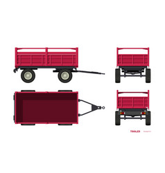 Isolated tractor trailer side front back top Vector Image