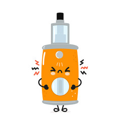 Cute sad vape character hand drawn cartoon Vector Image
