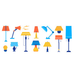 Cartoon floor lamp with red shade in vintage style