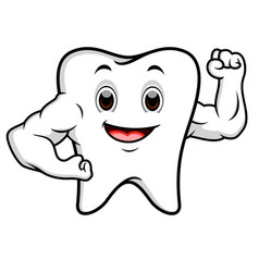 Strong tooth cartoon Royalty Free Vector Image