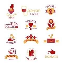 Donate badges Royalty Free Vector Image - VectorStock