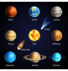 Planet set realistic composition Royalty Free Vector Image
