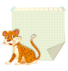 A cheetah on note template Royalty Free Vector Image