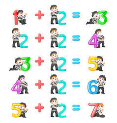 Math counting number worksheet Royalty Free Vector Image