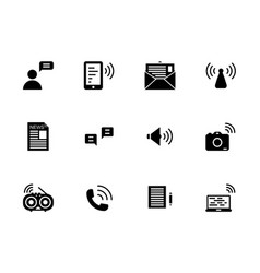 Communication icons grey Royalty Free Vector Image