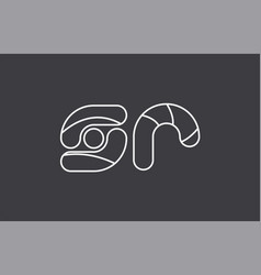 Alphabet letter combination sr s r with grunge Vector Image