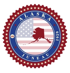 Label sticker cards state alaska usa Royalty Free Vector