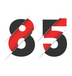 83 8 3 number logo design with a creative cut Vector Image