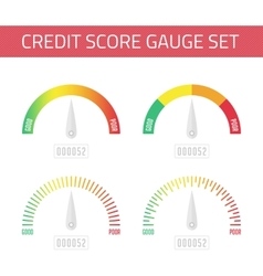 Credit score indicators and gauges set Royalty Free Vector