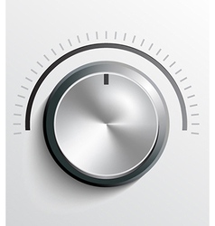 White technology music button volume knob Vector Image
