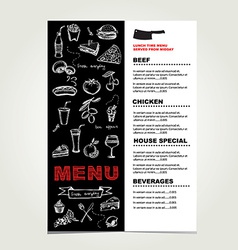 Lunch menu restaurant design Royalty Free Vector Image