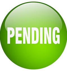 Pending green round gel isolated push button Vector Image