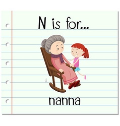 Flashcard letter n is for nap Royalty Free Vector Image