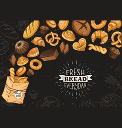 Fresh bread poster Royalty Free Vector Image - VectorStock