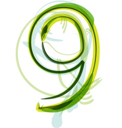Organic Font number 3 Royalty Free Vector Image