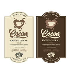 Cocoa packages set Royalty Free Vector Image - VectorStock