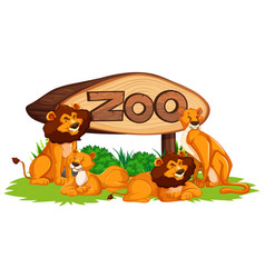 Wild animals and zoo sign Royalty Free Vector Image