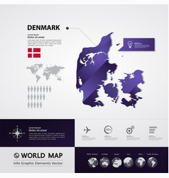 Simple map of denmark country Royalty Free Vector Image