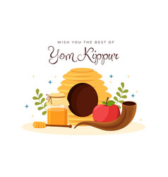 Yom kippur celebration hand drawn cartoon flat Vector Image