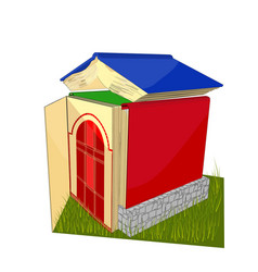 House made of books for kids education concept Vector Image
